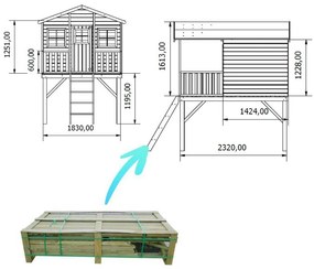 4iQ Dětský zahradní domeček VILÍK Typ domečku: Domeček + skluzavka (120cm) + kotvy (4x 9*9cm)