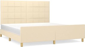 Rám postele bez matrace krémový 160 x 200 cm textil 3125070