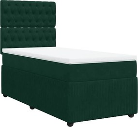 Box spring postel s matrací tmavě zelená 80 x 200 cm samet 3294499