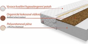 Dětská matrace COCO MAX 190x80x10 cm - pěna/kokos