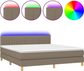 Box spring postel s matrací a LED taupe 180x200 cm textil 3133897