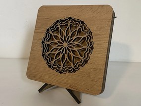 "Mandala srdce" lampa 19x19 cm provedení povrchu: bříza