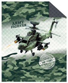 DETEXPOL Přehoz na postel Army vrtulník  Polyester, 170/210 cm