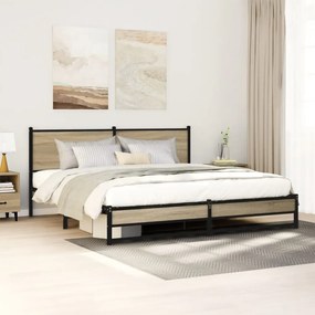 Kovový rám postele bez matrace dub sonoma 183 x 213 cm 3301396