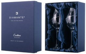 Diamante sklenice na bílé víno Atlantis s krystaly Swarovski 400 ml 2KS