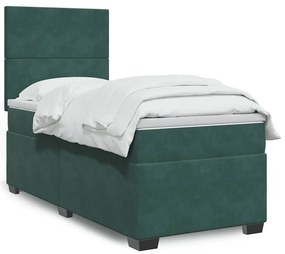 Box spring postel s matrací tmavě zelená 80 x 200 cm samet 3293059