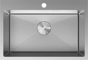 Mexen Solix, 1-komorový nerezový dřez 650 x 450 mm, broušená ocel, 6403651000-01