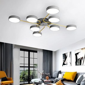 Toolight, LED stropní svítidlo 8x12W APP532-8C, šedá, OSW-08474