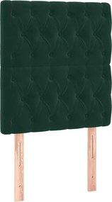 Box spring postel s matrací a LED tmavě zelená 80x200 cm samet 3136272