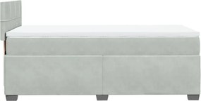 Box spring postel s matrací světle šedá 90x190 cm samet 3288498