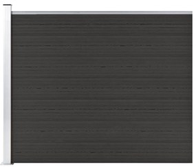 Plotový dílec WPC 175 x 146 cm černý 148985