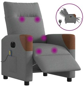 Elektrické masážní polohovací křeslo tmavě šedé textil 3323999