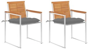 Zahradní židle s poduškami 2 ks masivní akáciové dřevo a ocel 3061504