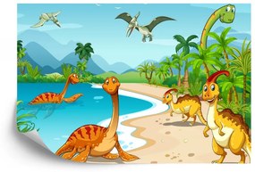 Fototapeta Dinosauři Na Pláži Omyvatelný vlies 254x184