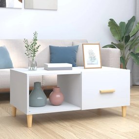 vidaXL Konferenční stolek 89,5x50x40 cm kompozitní dřevo [817515] Barva: Bílá