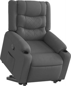 Zvedací polohovací křeslo tmavě šedé textil 3206574