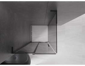 Mexen Velar L, sprchový kout s posuvnými dveřmi 100 x 100 cm, 8mm šedé sklo, černá matná, 871-100-100-43-70