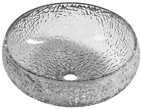 Sapho Sapho, GAVIOTA gravírované skleněné umyvadlo na desku Ø 42 cm, černá, TY306