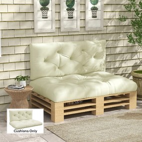 Outsunny Sada 2 sedacích a opěrných polštářů pro zahradní lavici, loveseat, 2-místnou paletovou pohovku Vysoký komfort rozměry 120D x 80Š x 12V cm Po…