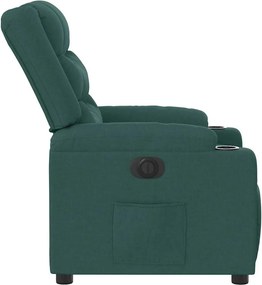 Elektrické polohovací křeslo tmavě zelené textil 3310250