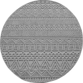 Ayyildiz, Kusový koberec Helix 2202 silver kruh, 80x80, šedá, chodba / předsíň