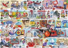 GIBSONS Puzzle Abeceda her a hraček / 1000 dílků / 68 × 49 cm