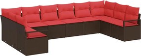Set pohovek 10 ks Hnědá polyratan 3346564