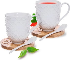 Hrnek s podšálkem a lžičkou  pro dva BAMBUS 370 ml 2 ks
