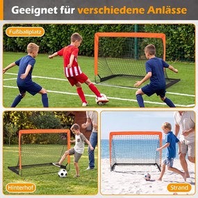 Costway Sada 2 fotbalových branek pro děti se zesílenými – 120 × 95 × 95 cm
