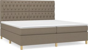 Box spring postel s matrací taupe 200x200 cm textil 3142605