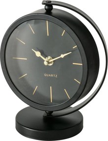 Stolní černé hodiny BALIA, zlaté ručičky, 20 cm