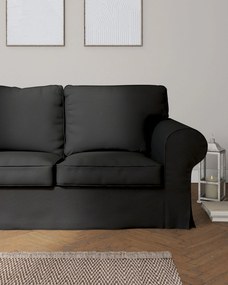 Potah na pohovku IKEA  Ektorp 3-místná, nerozkládací barva černá látka pletený vzor