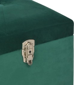 Lavice s úložným prostorem 105 cm zelená samet 247570
