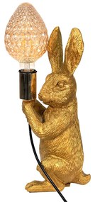 Dekorativní lampička ve tvaru zlatého zajíce Vines - 13*17*36 cm E27