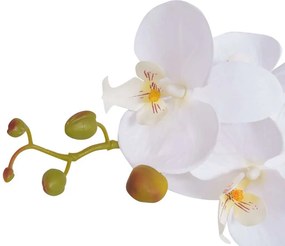 Umělá rostlina orchidej s květináčem 65 cm bílá 244423
