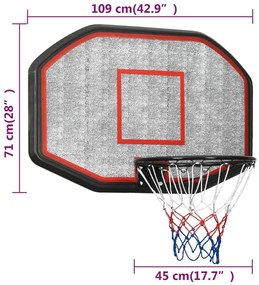 Basketbalový koš černý 109 x 71 x 3 cm polyethylen - Default Title