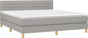 Box spring postel s matrací světle šedá 160 x 200 cm textil 3140705