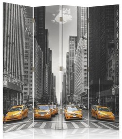 Ozdobný paraván New York City Tai - 145x170 cm, čtyřdílný, klasický paraván