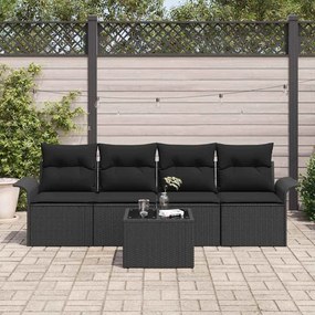 Set pohovek 5 ks Černá polyratan 3345233
