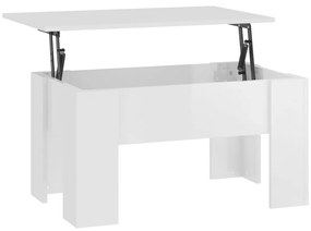 Konferenční stolek lesklý bílý 79 x 49 x 41 cm kompozitní dřevo - Default Title