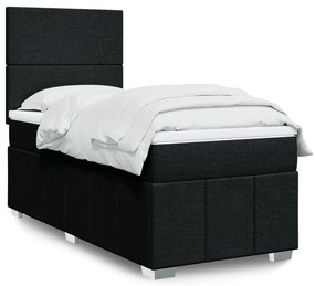 Box spring postel s matrací černá 90x200 cm textil 3293846