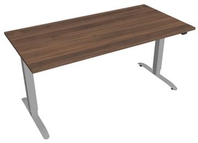 Elektr. nastavitelný stůl 160x80 - HOBIS MOTION  MS 2 1600 Dekor stolové desky: ořech, Barva kovové podnože: stříbrná