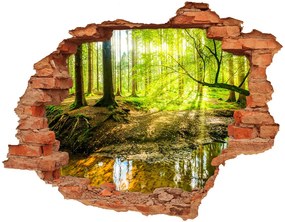 Wallmuralia Samolepící nálepka beton Rybník v lese 90x70 cm