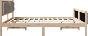 Rám postele s čelo Taupe 200 x 200 cm Masivní borové dřevo 3394271