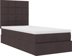 Osmanský rám postele s matrací tmavě šedá 100x200cm textil 3313985