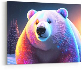 Obraz lední medvěd, na kterého září barevné paprsky