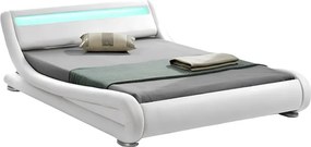 Moderní postel FILIDA 180x200 s RGB LED osvětlením, bílá Kondela 0000191850