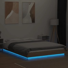 Rám postele s LED osvětlením dub sonoma 120 x 200 cm kompozit 3281107