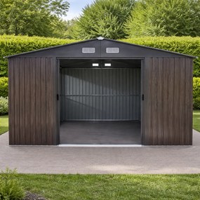 Zahradní domek BestBerg BBSH-1113WT / 13,3 m² / 342,5 x 389 x 202 cm / bílé dřevo/taupe