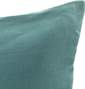 Lněný povlak na polštář 50×60 cm barva zelená látka poloprůhledná, pletený vzor